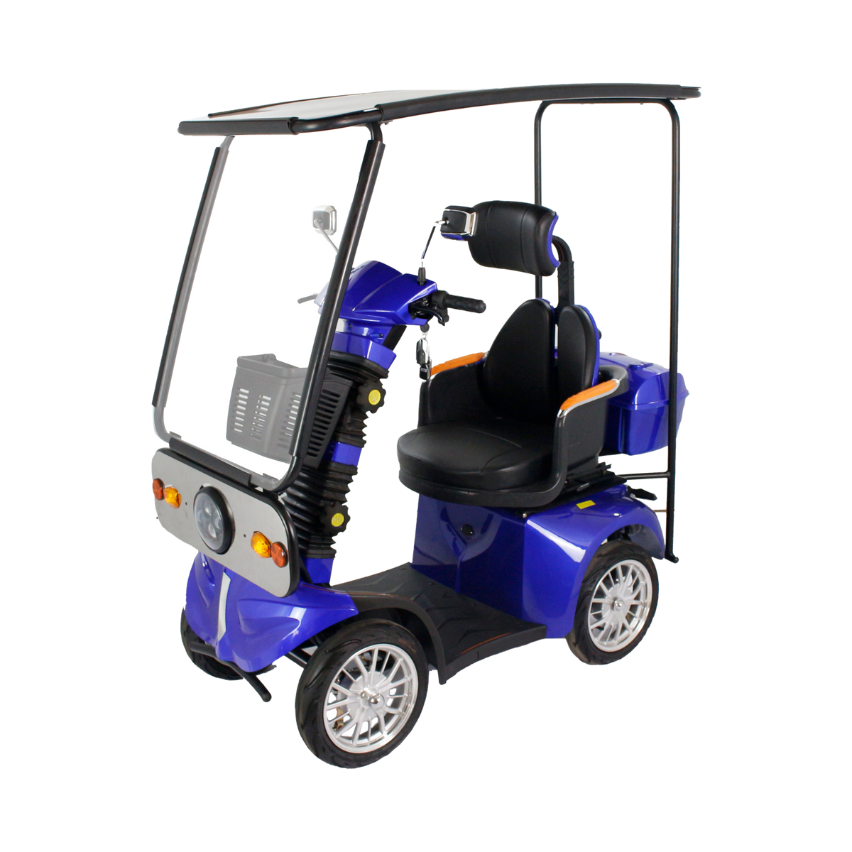 GIO Tron 4-Wheeled Smart Mobility Scooter with Roof - Blue – GIO Mobility