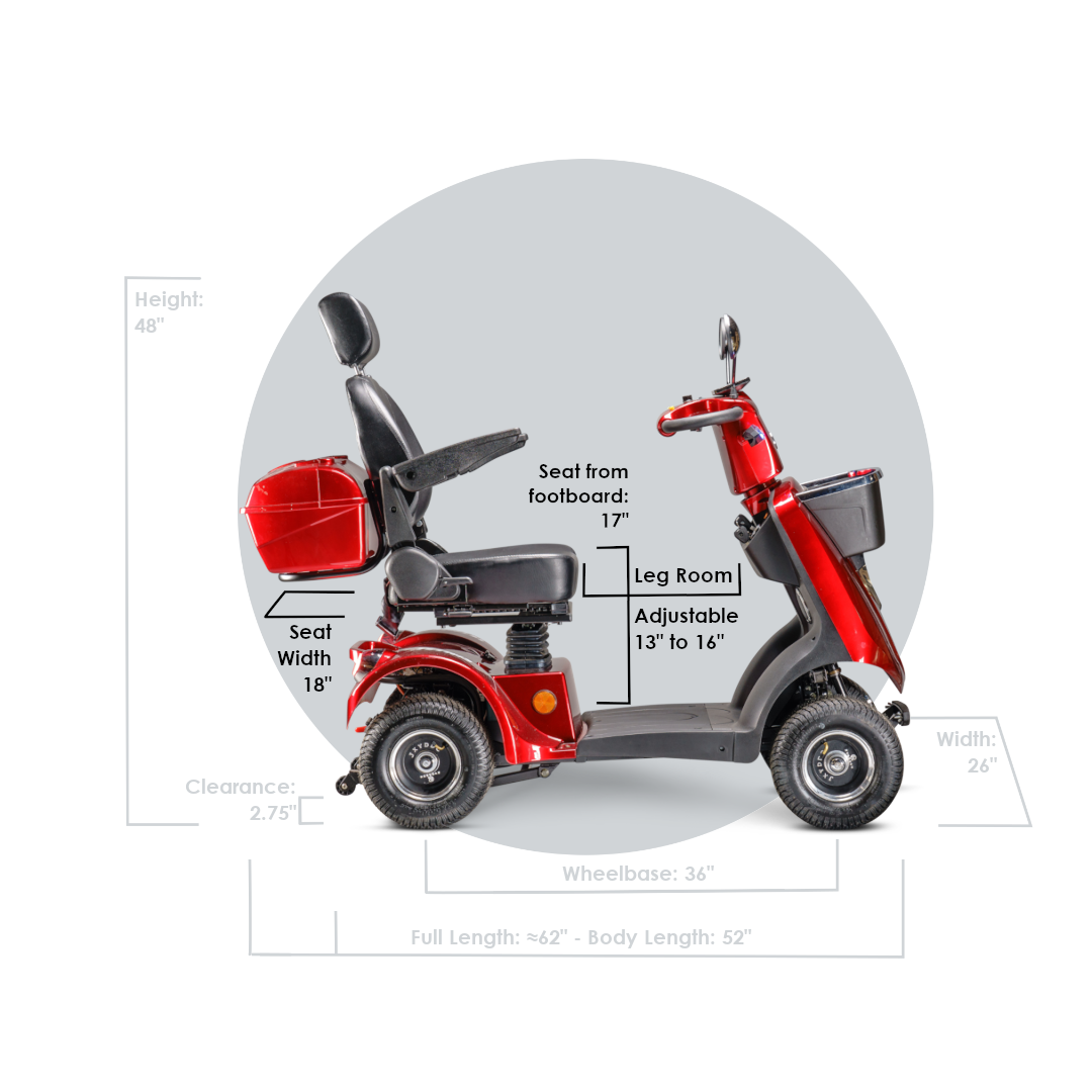GIO Tetris 4 Wheeled Mobility Scooter - Blue – GIO Mobility